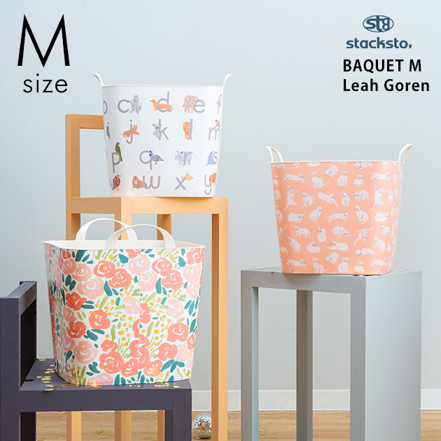 Stacksto x Leah Goren Storage Basket - Rose Florals - M (25L) – Night Market PH