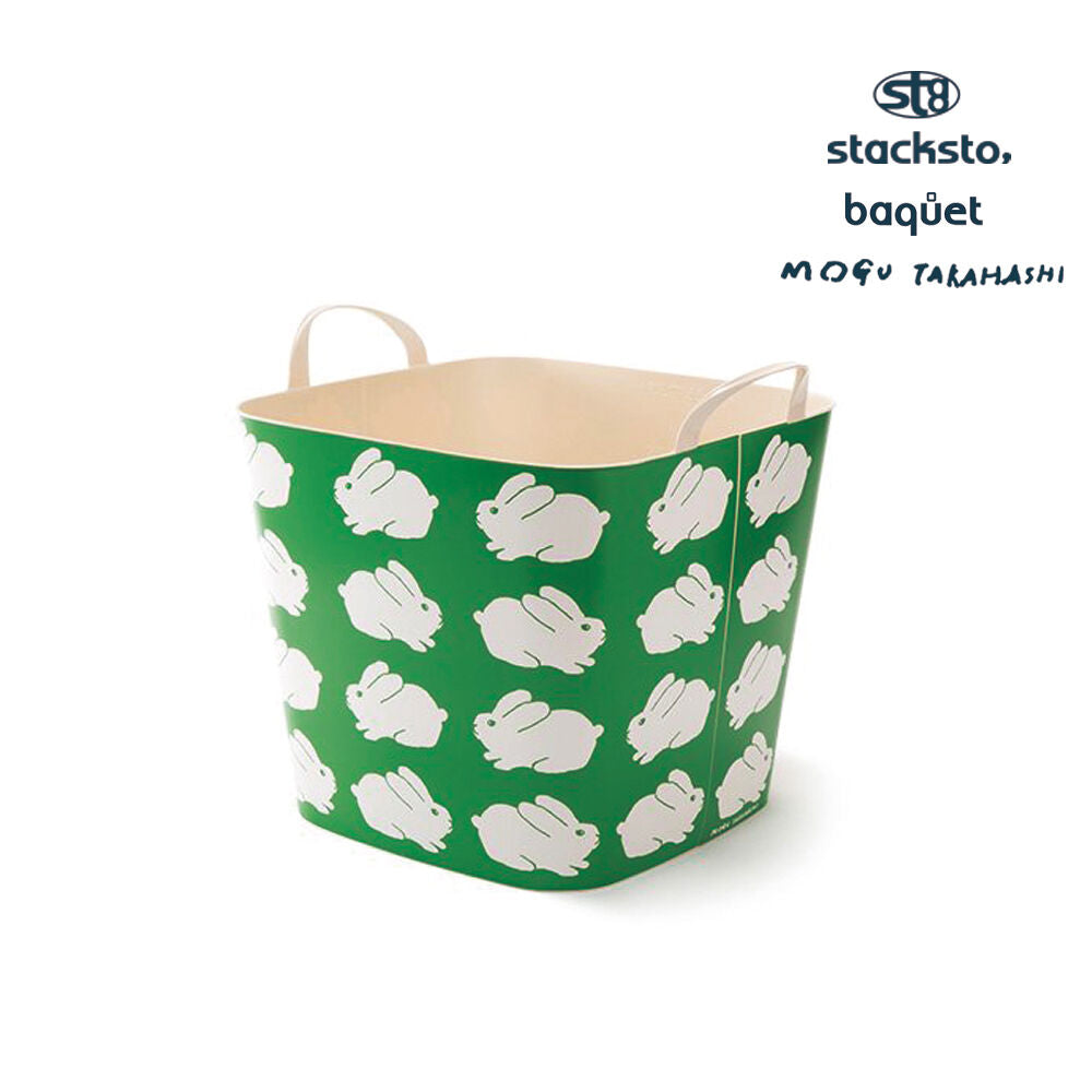 Stacksto x Mogu Takahashi Storage Basket - White Rabbits - M (25L) – Night Market PH